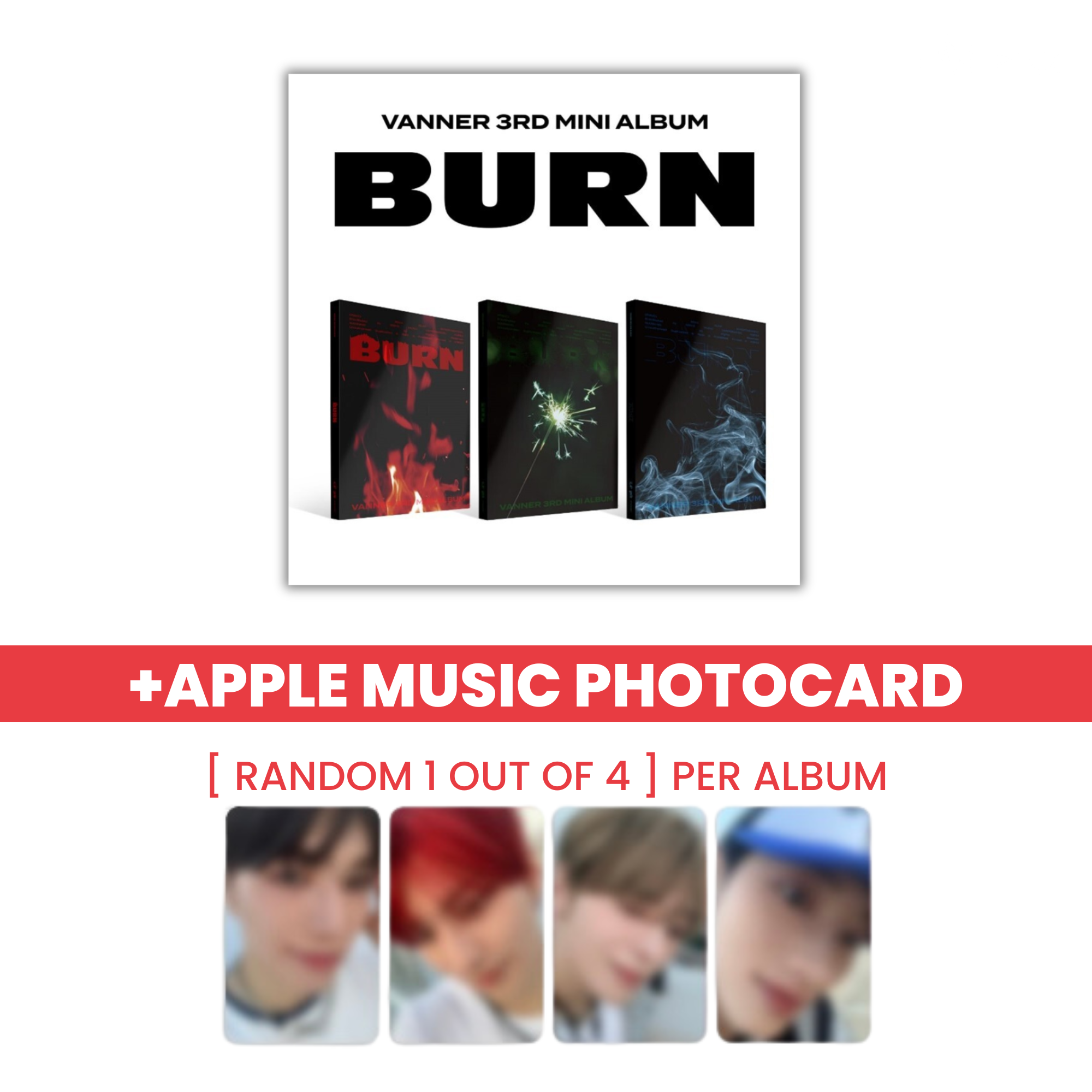 VANNER (배너) 3RD MINIALBUM - [BURN] (+EXCLUSIVE PHOTOCARD) – EVE PINK K-POP