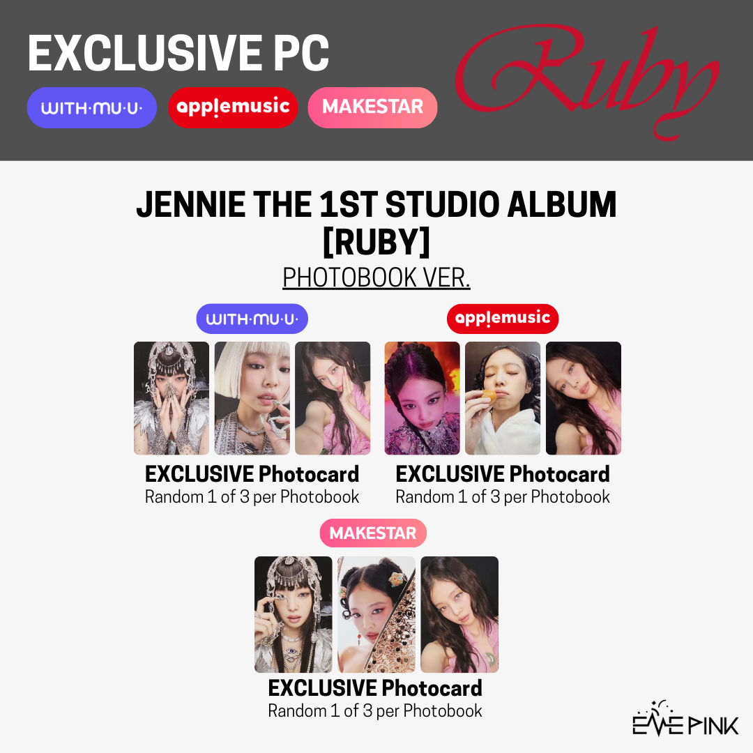JENNIE (제니) THE 1ST STUDIO ALBUM - [Ruby] (+EXCLUSIVE PHOTOCARD) – EVE ...