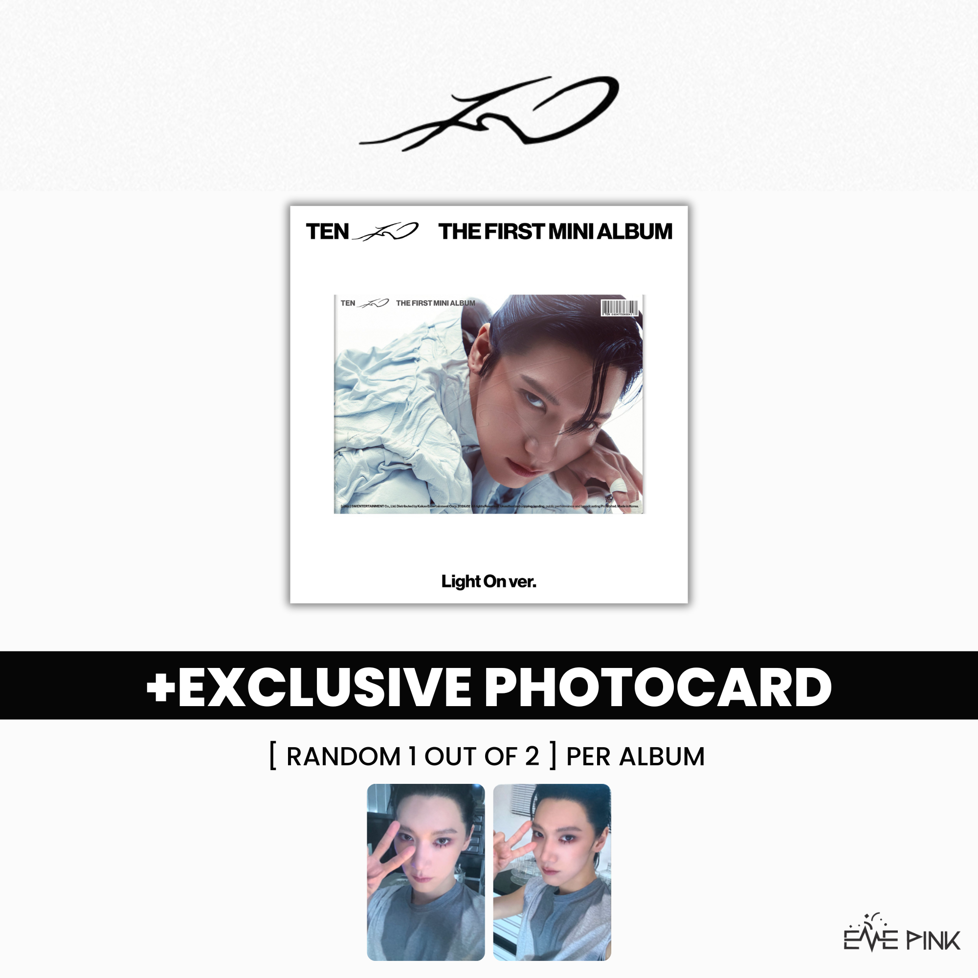 TEN (텐) 1ST MINI ALBUM - [TEN] (LIGHT ON/PB 1 VER. +EXCLUSIVE PHOTOCAR ...